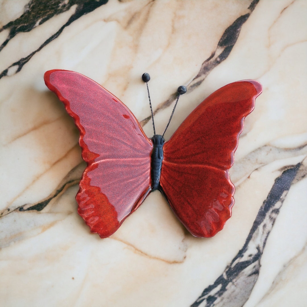 Red Ceramic Butterfly Ceramic Butterfly Red Ceramic - Etsy