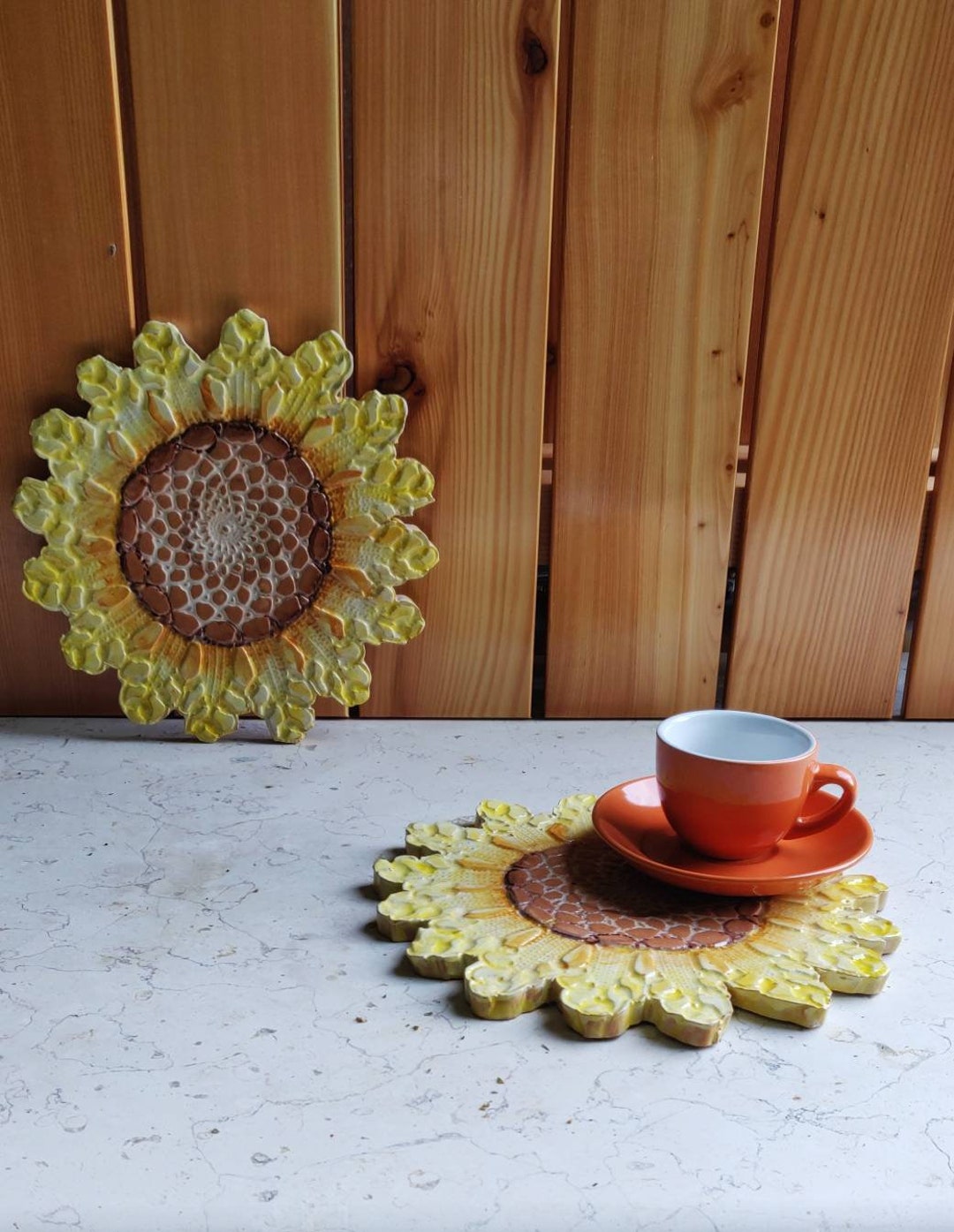 Ceramic Trivets Sunflower, Decorative Trivets Ceramics for the Home ...