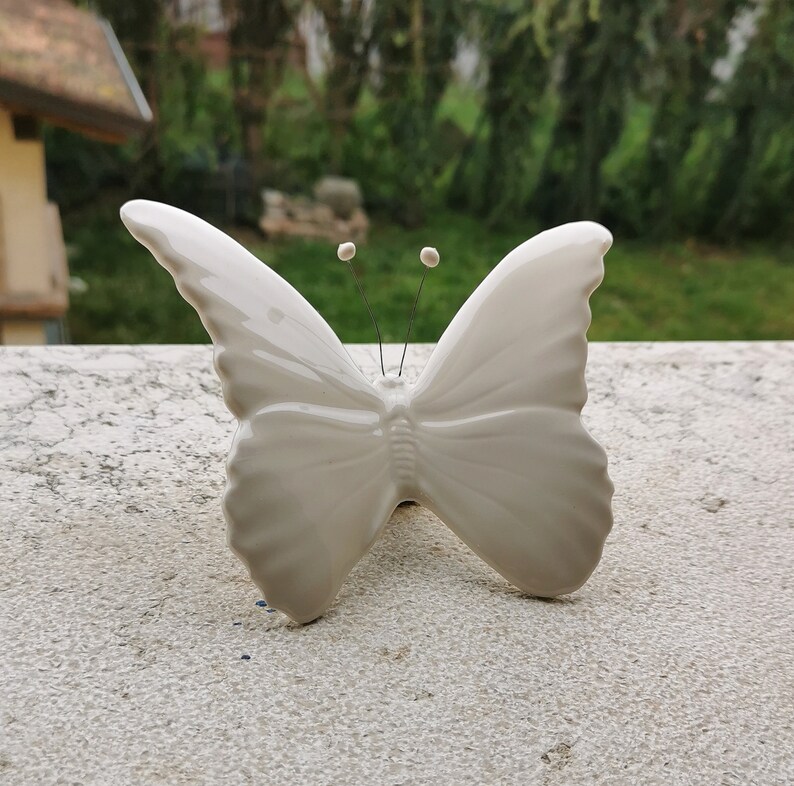 White Ceramic Butterfly, White Butterfly to Hang, Wedding Favors ...