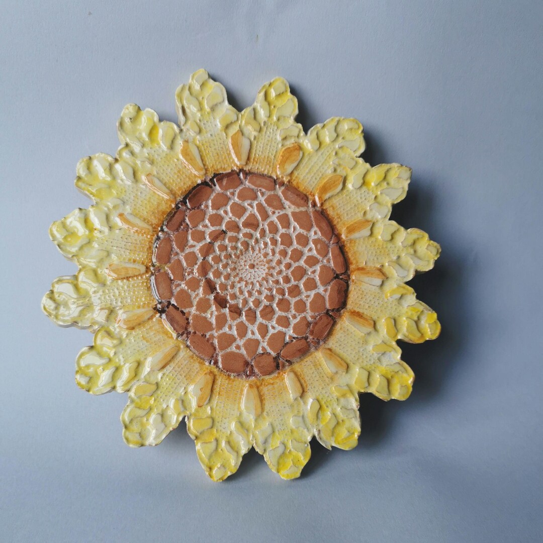 Ceramic Trivets Sunflower, Decorative Trivets Ceramics for the Home ...