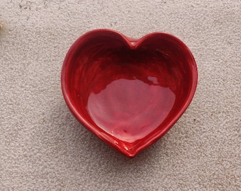 Red Ceramic Heart - Etsy