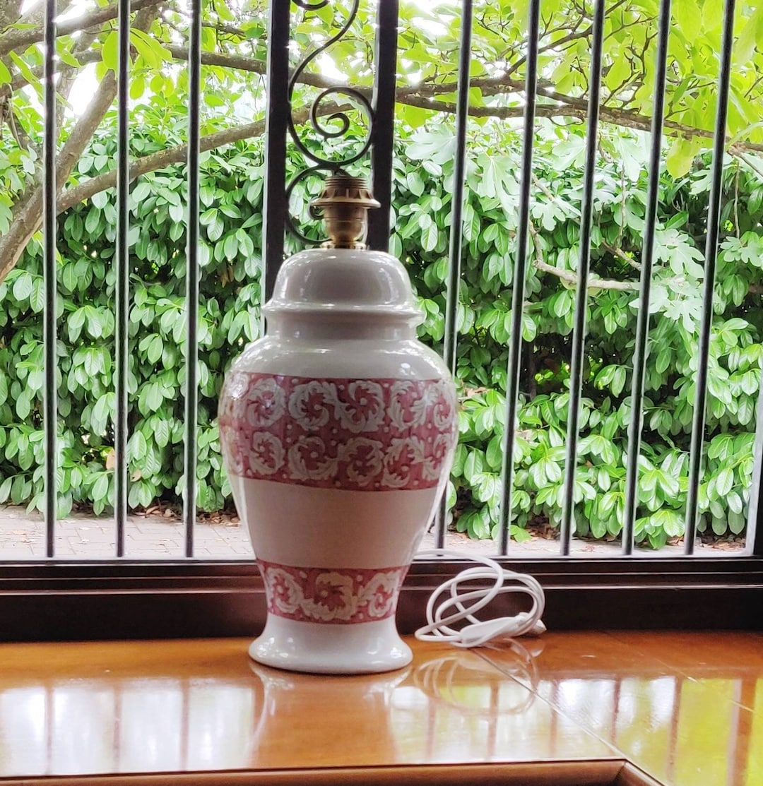Graffiti and Painted Ceramic Table Lamp, Elegant Living Room Lighting ...