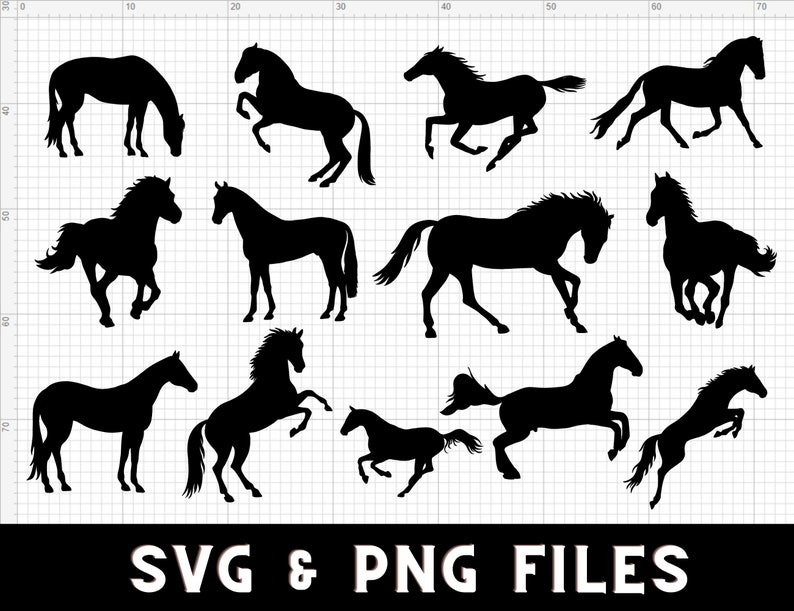 13 Horse Silhouettes Clipart SVG Bundle Cutting File for Cricut ...