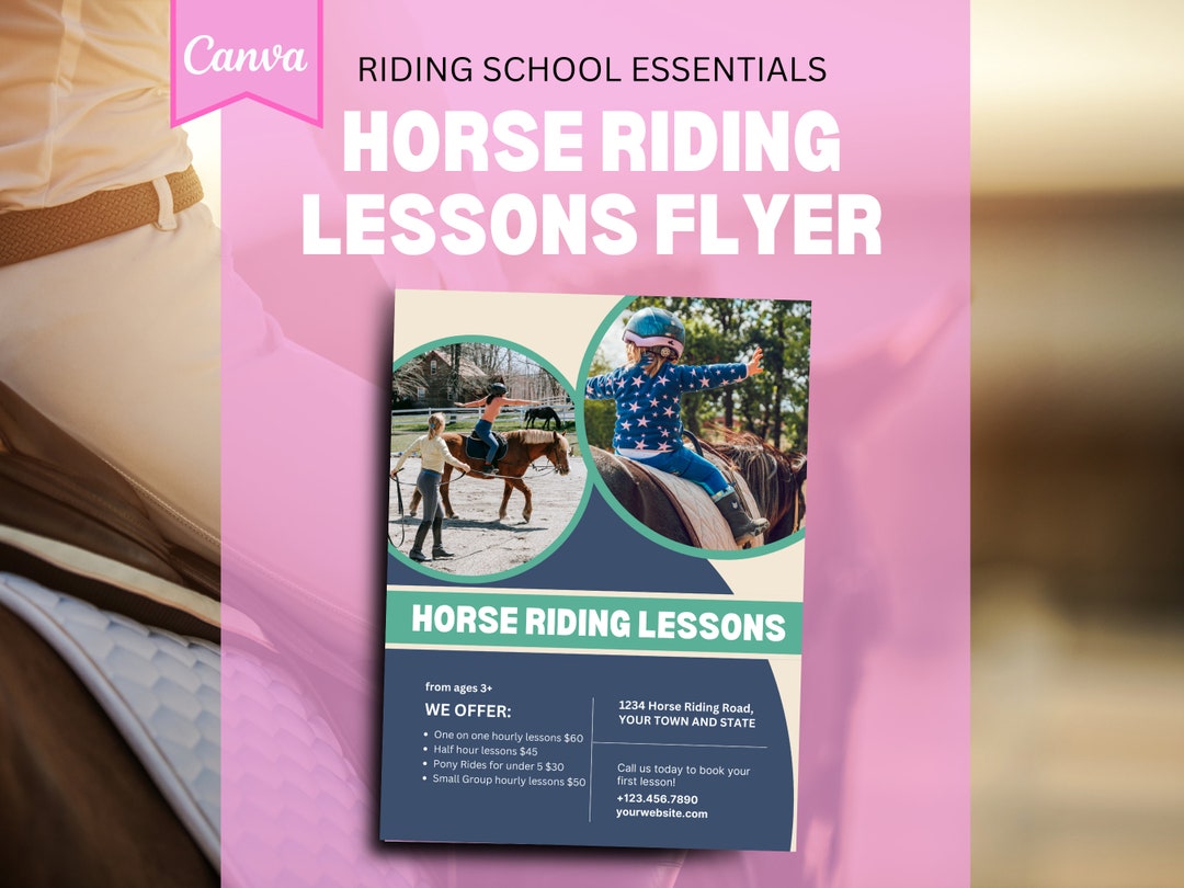 Horse Riding Lessons Flyer | Riding Instructor Flyer | Camp Flyer ...
