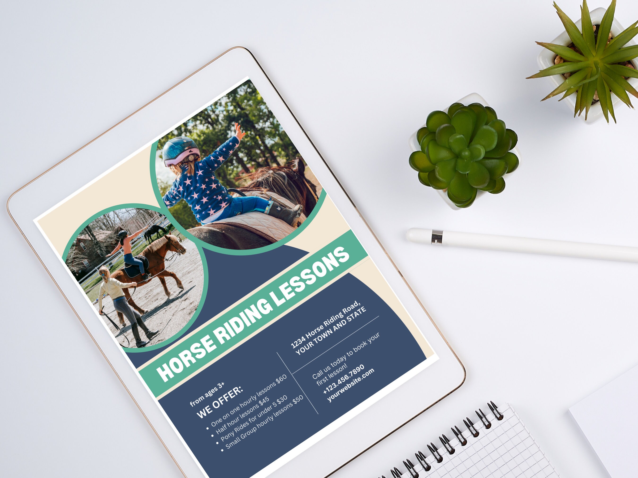 Horse Riding Lessons Flyer | Riding Instructor Flyer | Camp Flyer ...