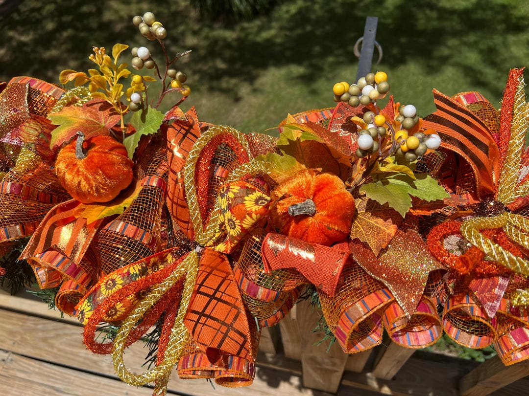 Fall Garland Lights and Remote Fall Mantel Garland Harvest Garland Deco ...