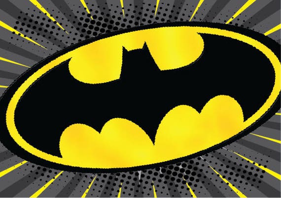 Items similar to Batman Logo Pop Art Borderless Poster Print Retro ...