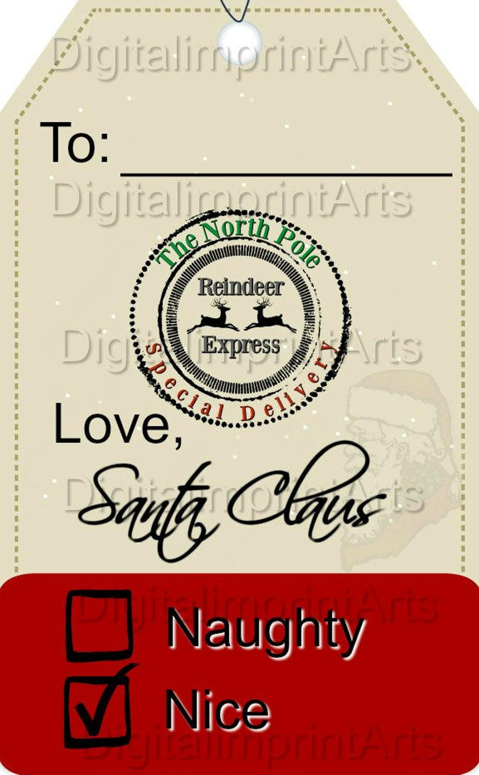 Santa Gift Tags-postmark the North Pole-santa Package-north Pole Stamp ...