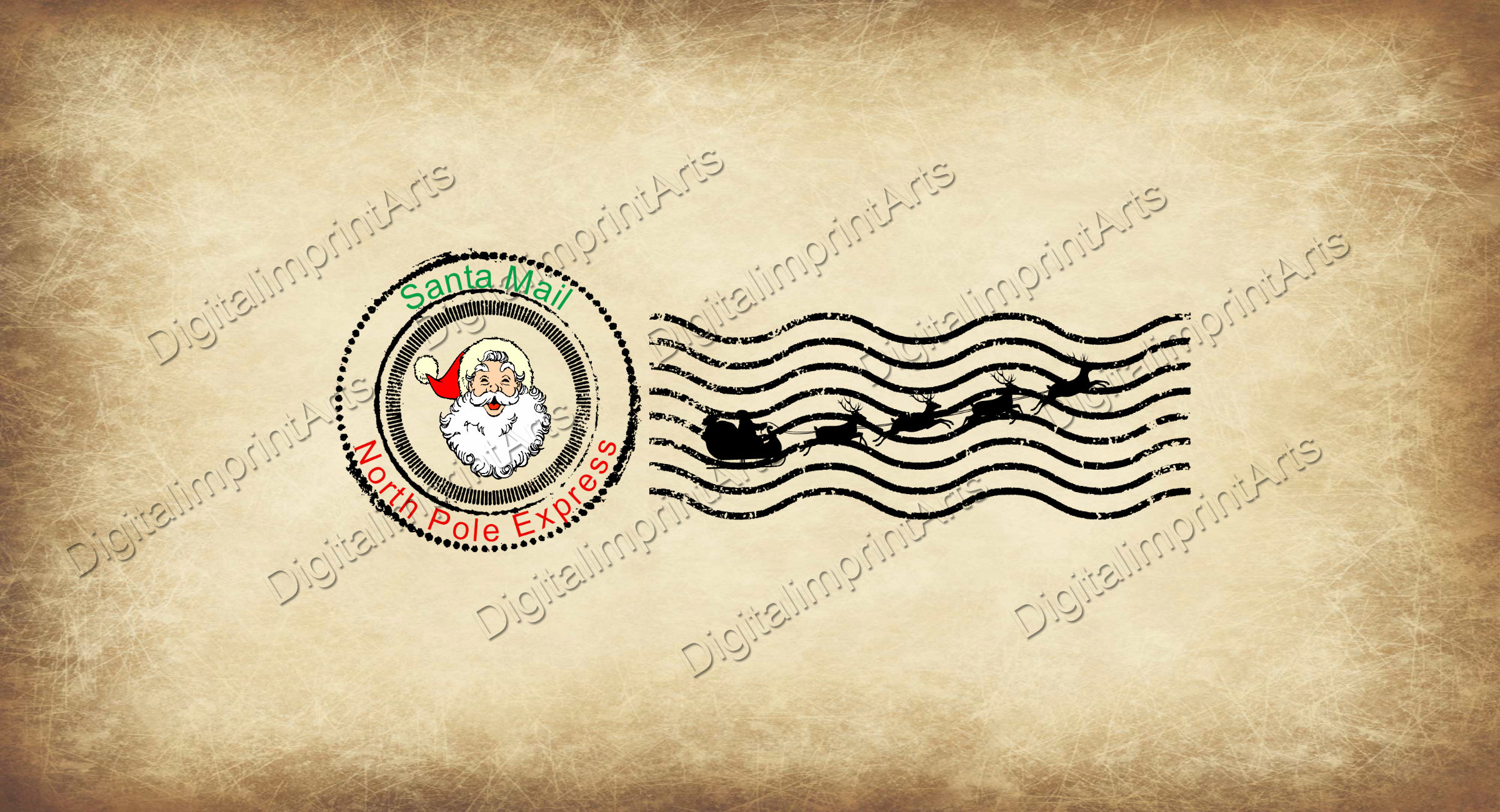 Postmark the North Pole-santa Package Stamp-north Pole Stamp-christmas ...