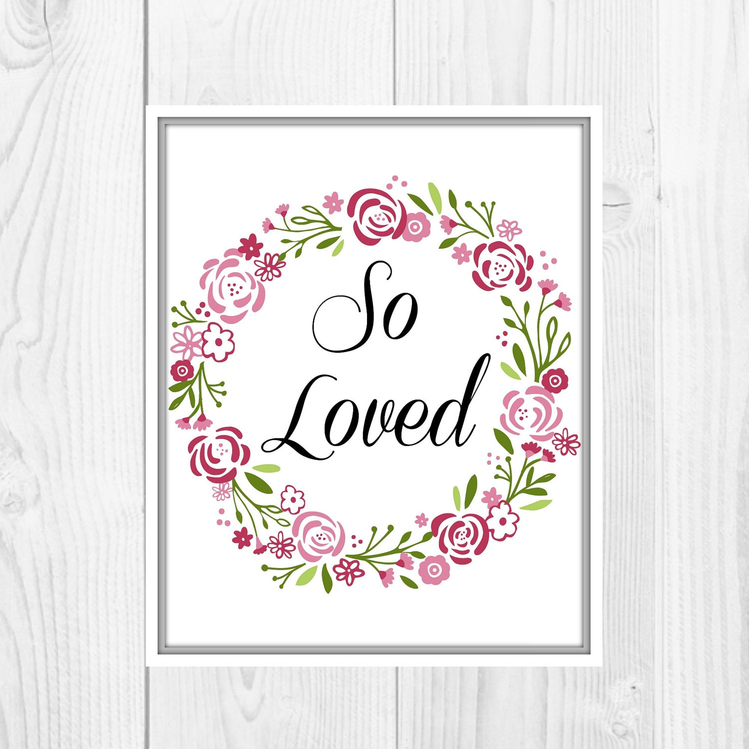 Floral so Loved Print Nursery Art Shabby Chic for Baby - Etsy