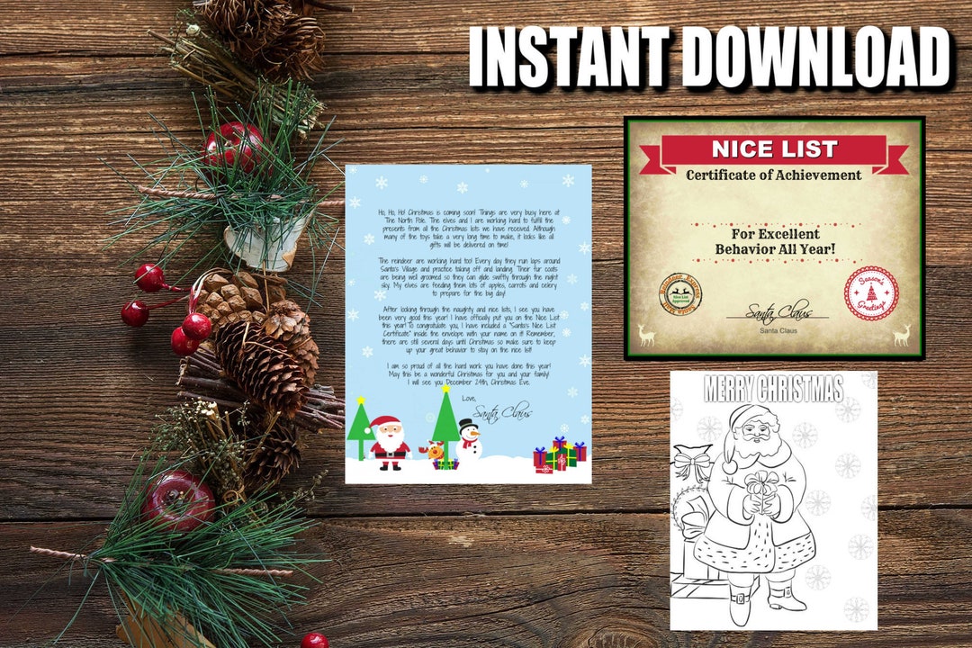 BEST Santa Letter-nice List Certificate-santa Letter Package-north Pole ...