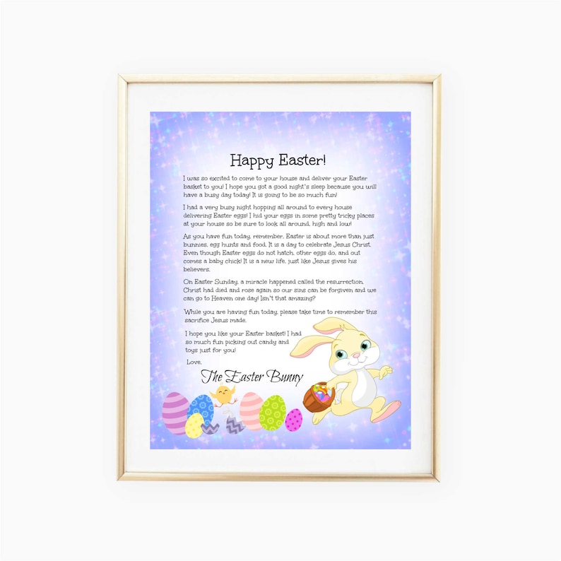Religious Easter Bunny Letter, Eggs, Child, Baby Milestone, Christian ...