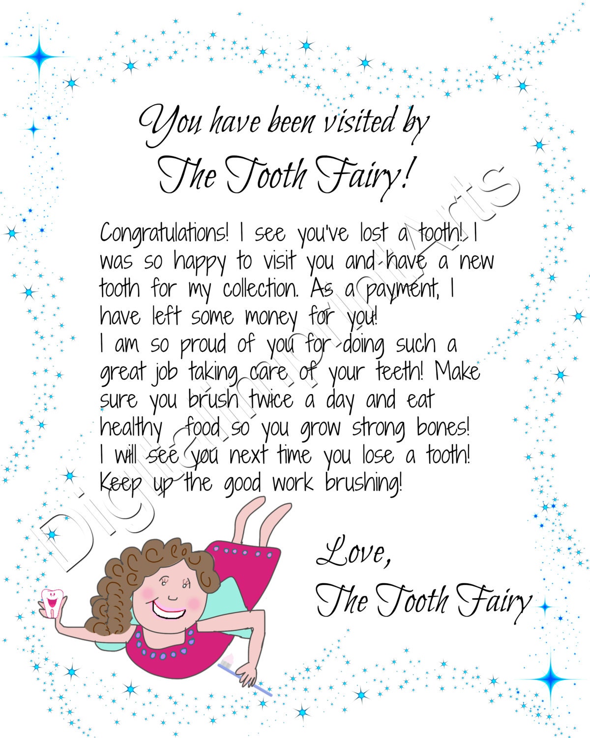 Tooth Fairy Letter, Lost Tooth, Child Baby Milestone, Letter From Tooth ...