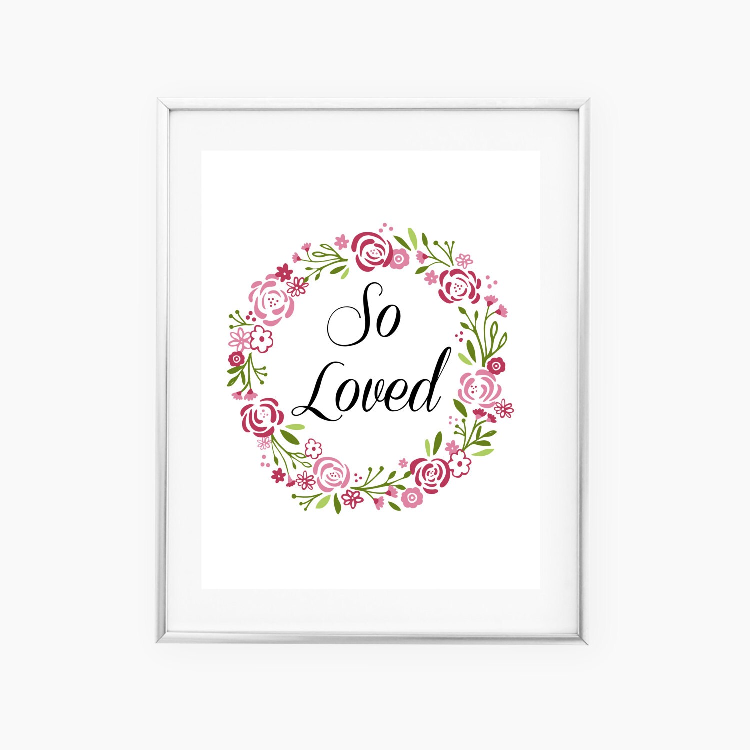 Floral so Loved Print Nursery Art Shabby Chic for Baby - Etsy