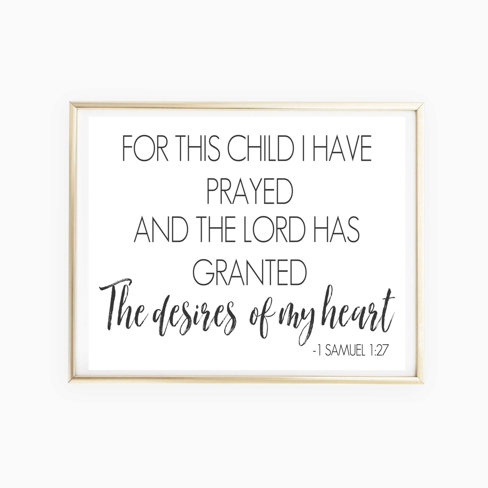 For This Child I Have Prayed, Bible Verse Nursery Art Print, Miracle ...