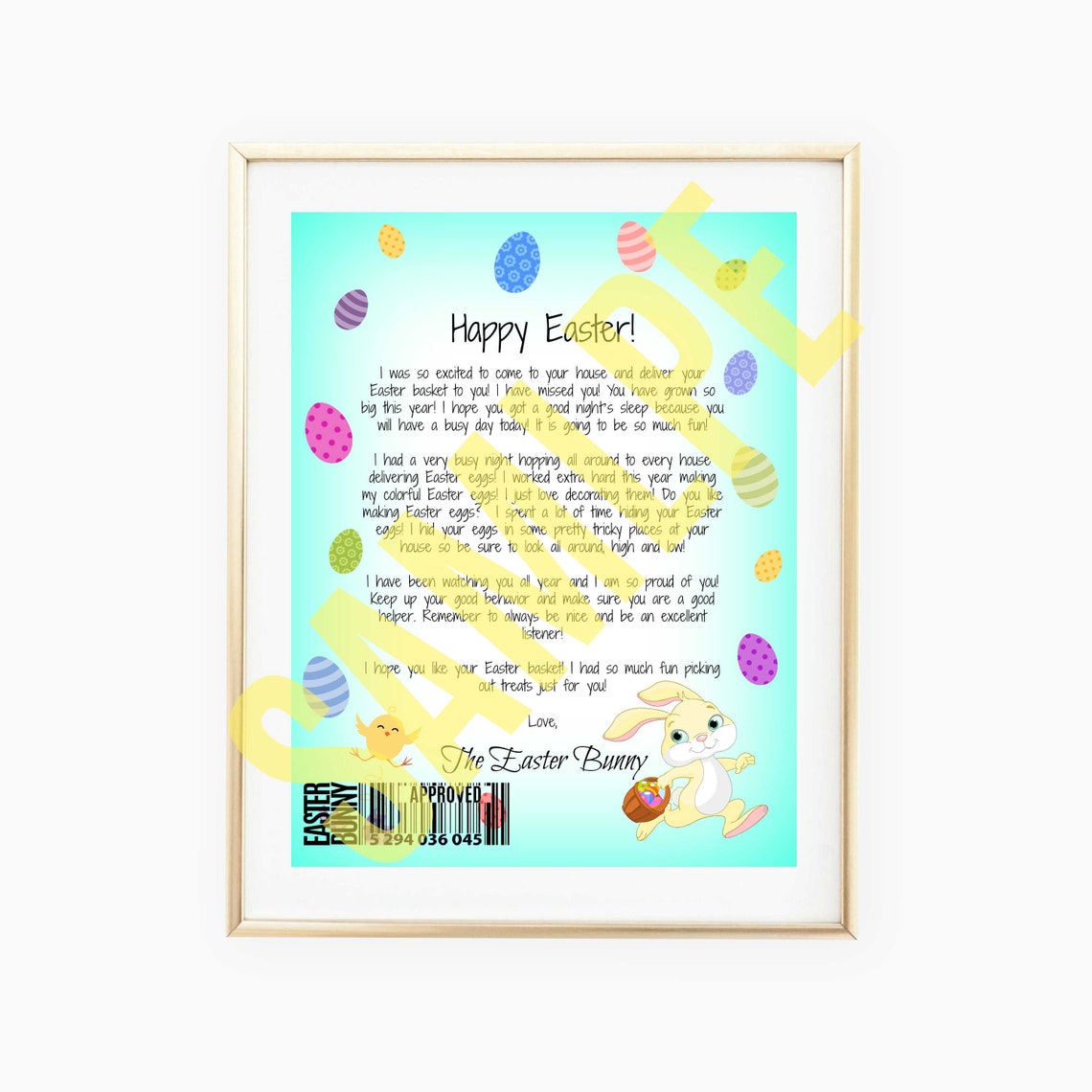 Easter Bunny Barcode, Resale Easter Barcode, Easter Bunny Letter ...