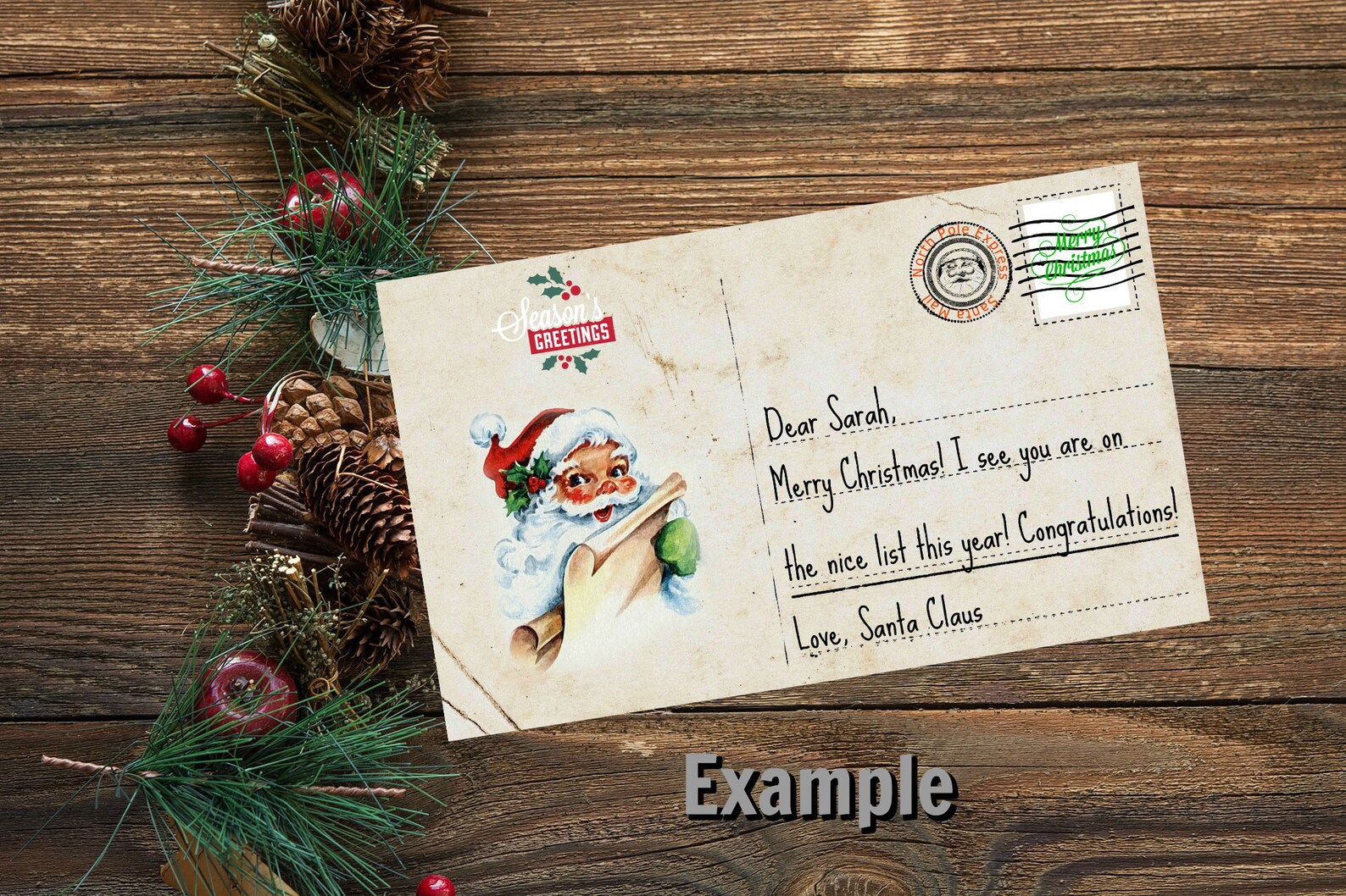 Postmark the North Pole-santa Package Stamp-north Pole - Etsy