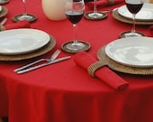 Cotton Collection Red Oval Tablecloth - Etsy
