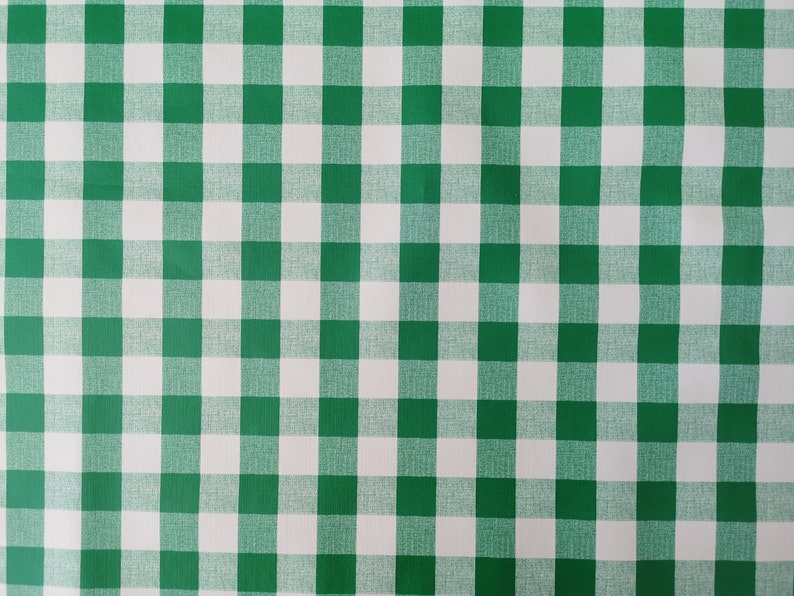 140cm Square PVC Wipe Clean Tablecloth - Green Gingham - Etsy UK