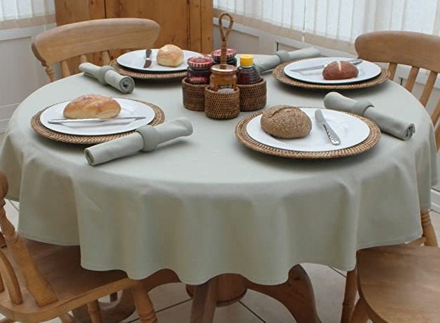 Cotton Collection Sage Round Tablecloth - Etsy UK