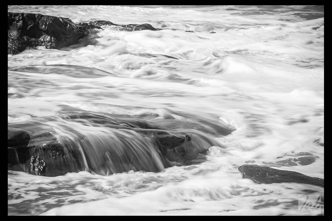 Running Water Over Rocks - Black and White Art Print - California ...
