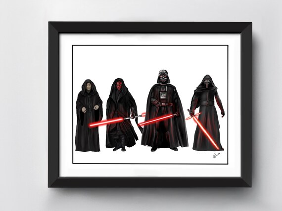 Star Wars Dark Side Art Print A4 Size Palpatine Darth - Etsy