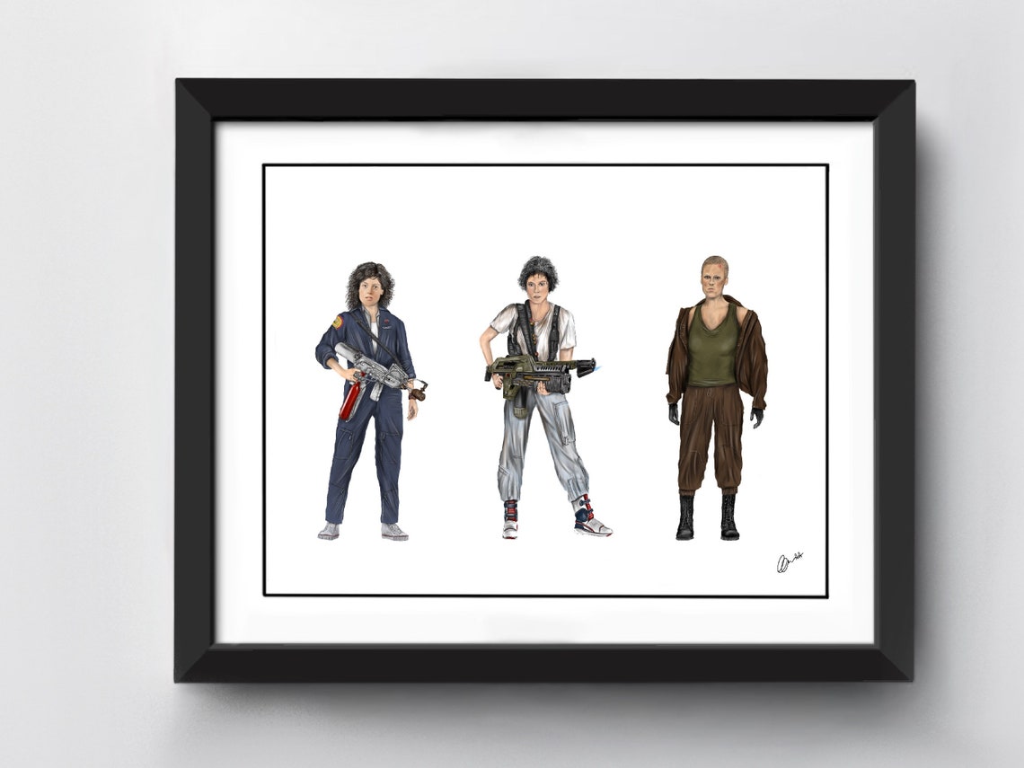 Alien Xenomorph and Ripley Art Print A4 Size Alien | Etsy UK