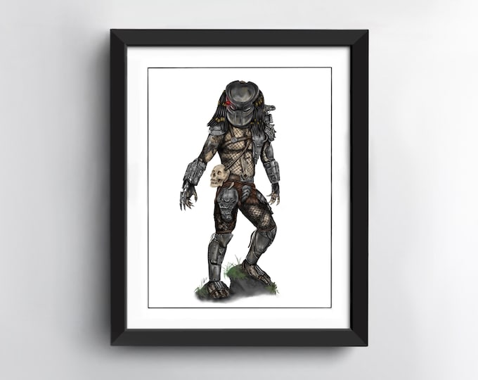 Predator Art Print A4 Size Hand Drawn Illustration - Etsy