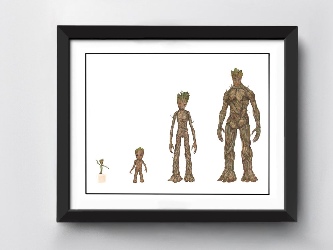Guardians of the Galaxy Groot Art Print A4 Size Plant - Etsy