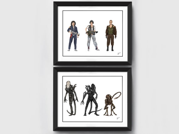 Alien Xenomorph and Ripley Art Print A4 Size Alien - Etsy UK