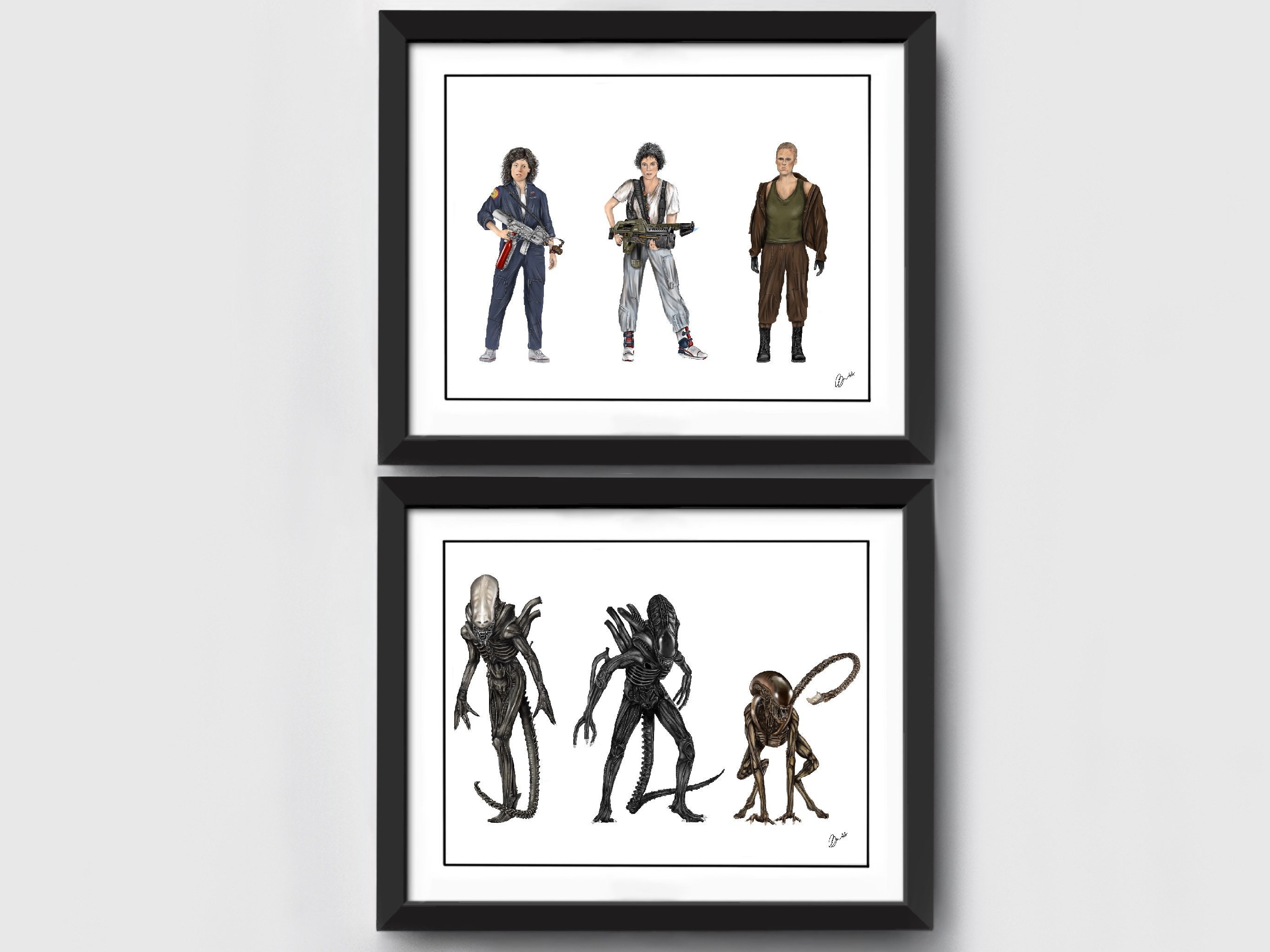 Alien Xenomorph and Ripley Art Print A4 Size Alien - Etsy UK