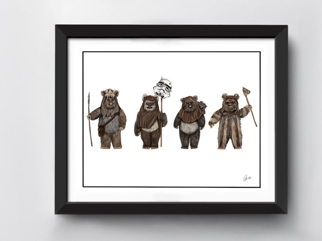 Star Wars Ewoks Art Print A4 Size Hand Drawn Illustration - Etsy