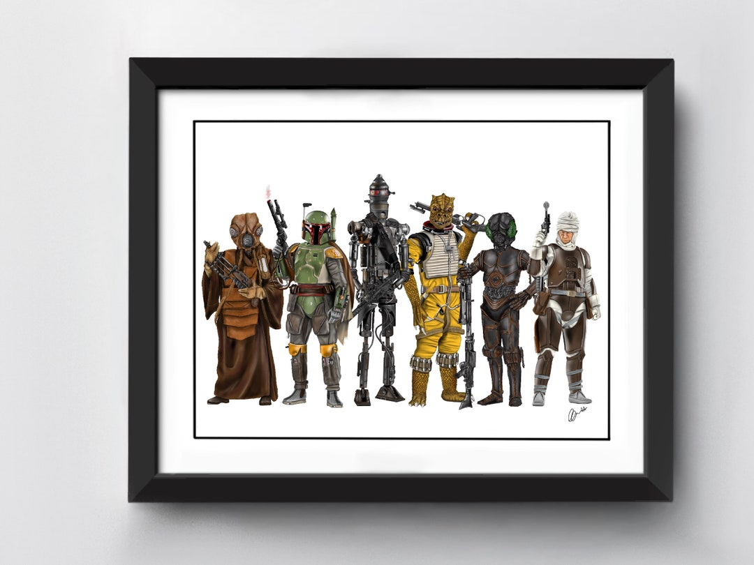 Star Wars Bounty Hunters Art Print A4 Size Print Boba Fett Bossk Dengar ...