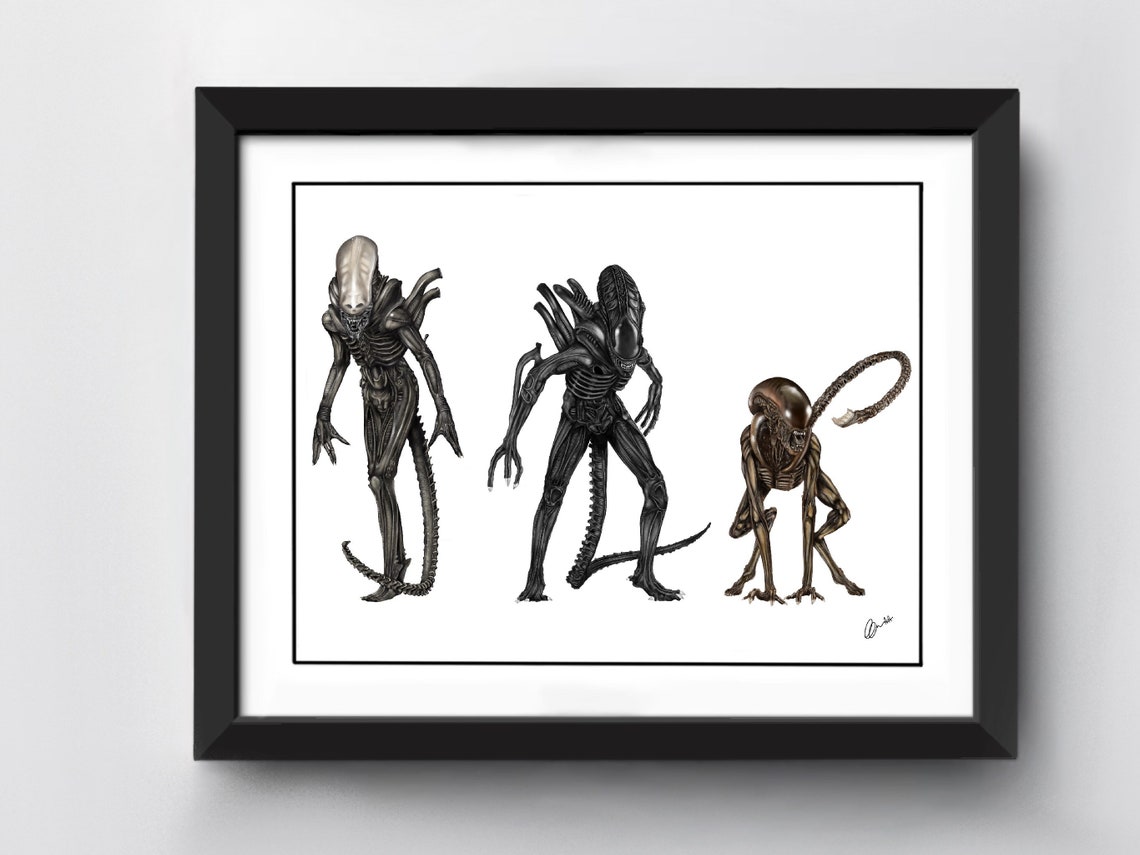 Alien Xenomorph and Ripley Art Print A4 Size Alien - Etsy UK
