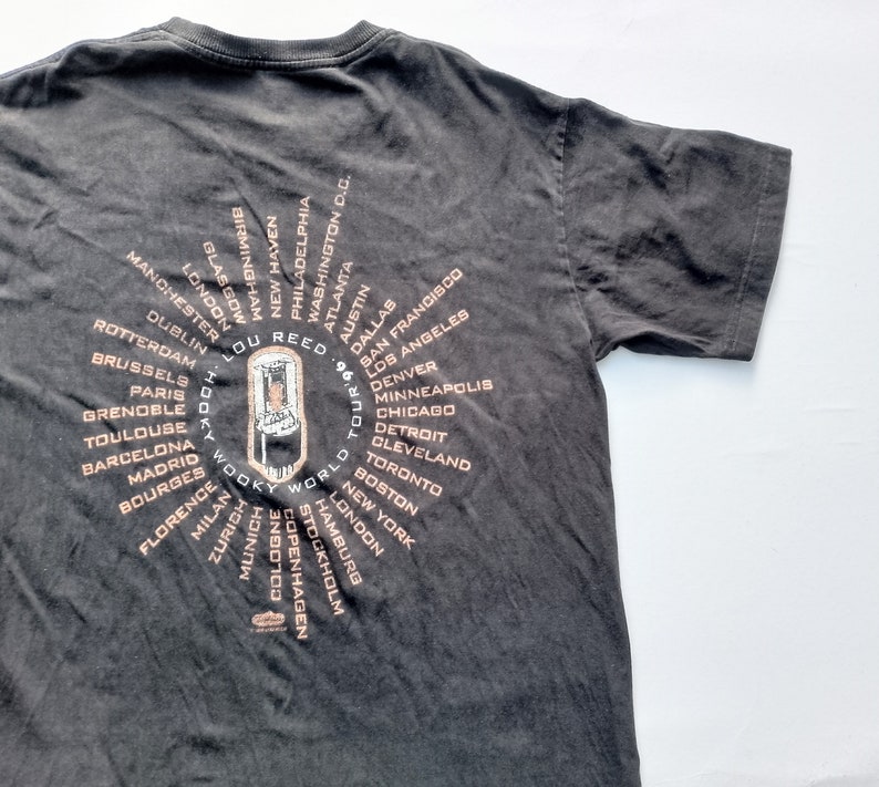 Vintage 1996 Lou Reed Hooky Wooky World Tour '96 T Shirt (W 20 X L 28 ...