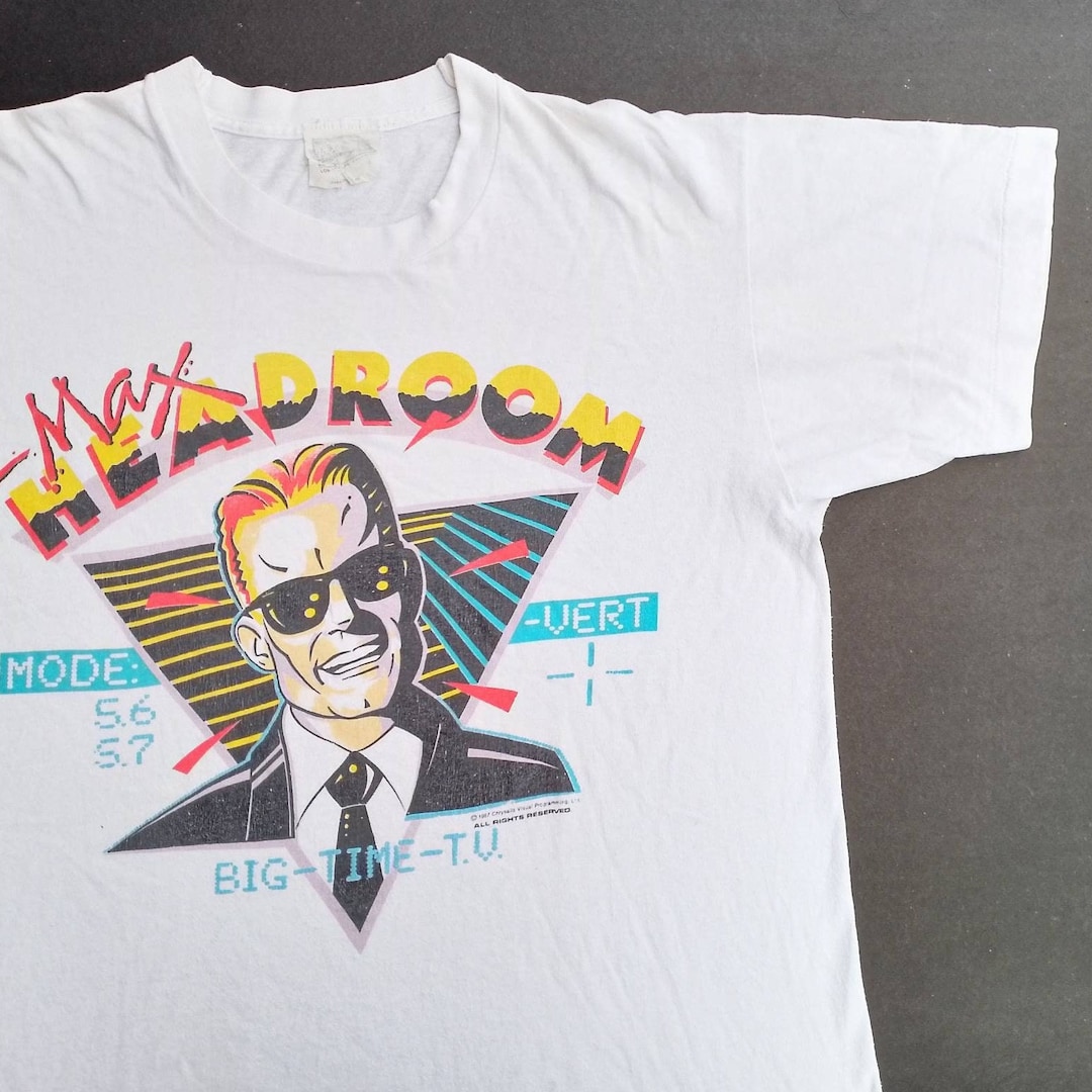 Vintage 1987 Max Headroom Big Time TV T Shirt Size L W 21.5 X L 29 - Etsy