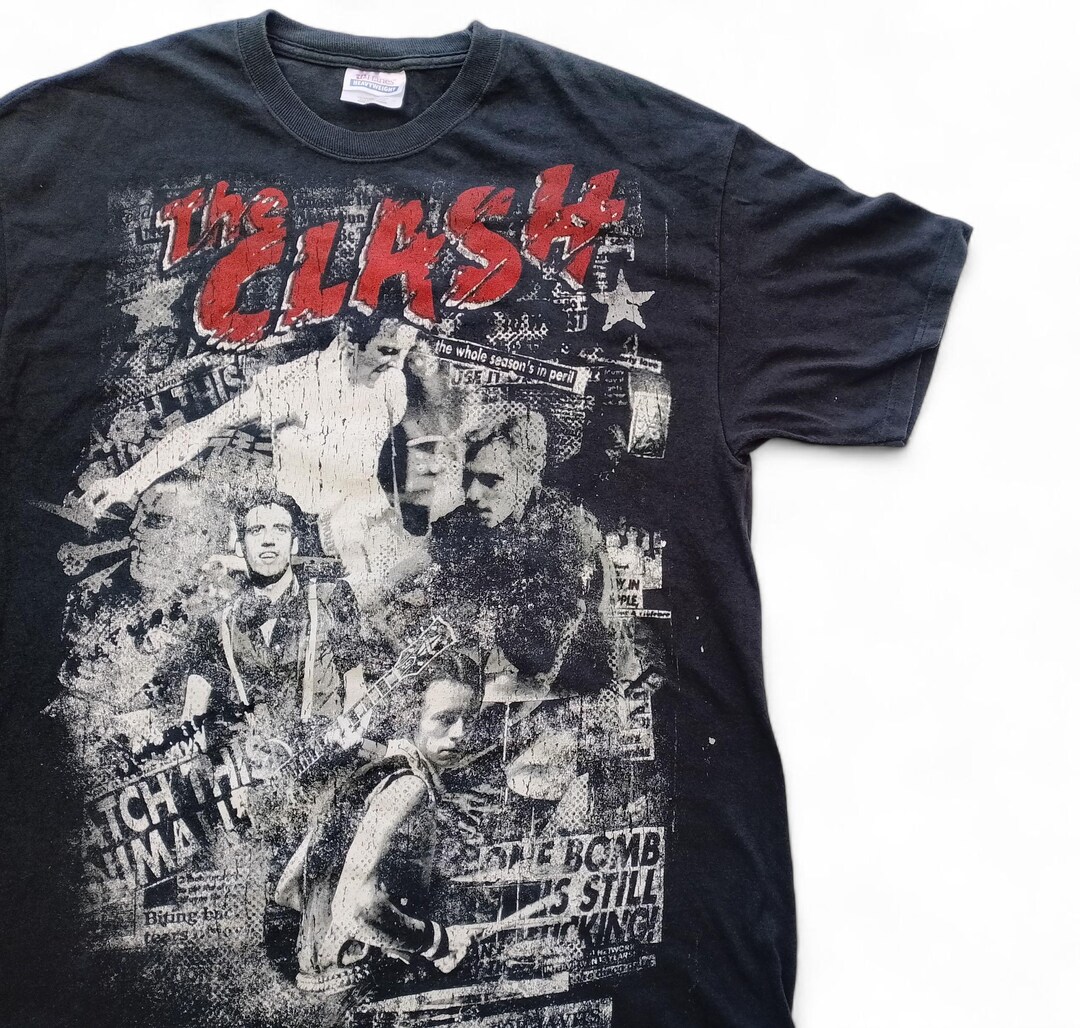 Vintage 2000's the Clash Group Photo Band T Shirt Size XL (W 21 X L 29 ...