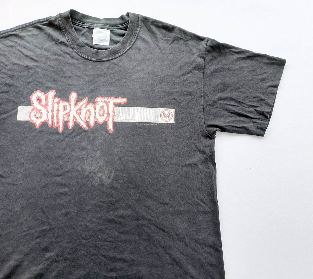 Vintage 2001 Slipknot Barcode 742617 000027 T Shirt Size L W 21.5 X L ...