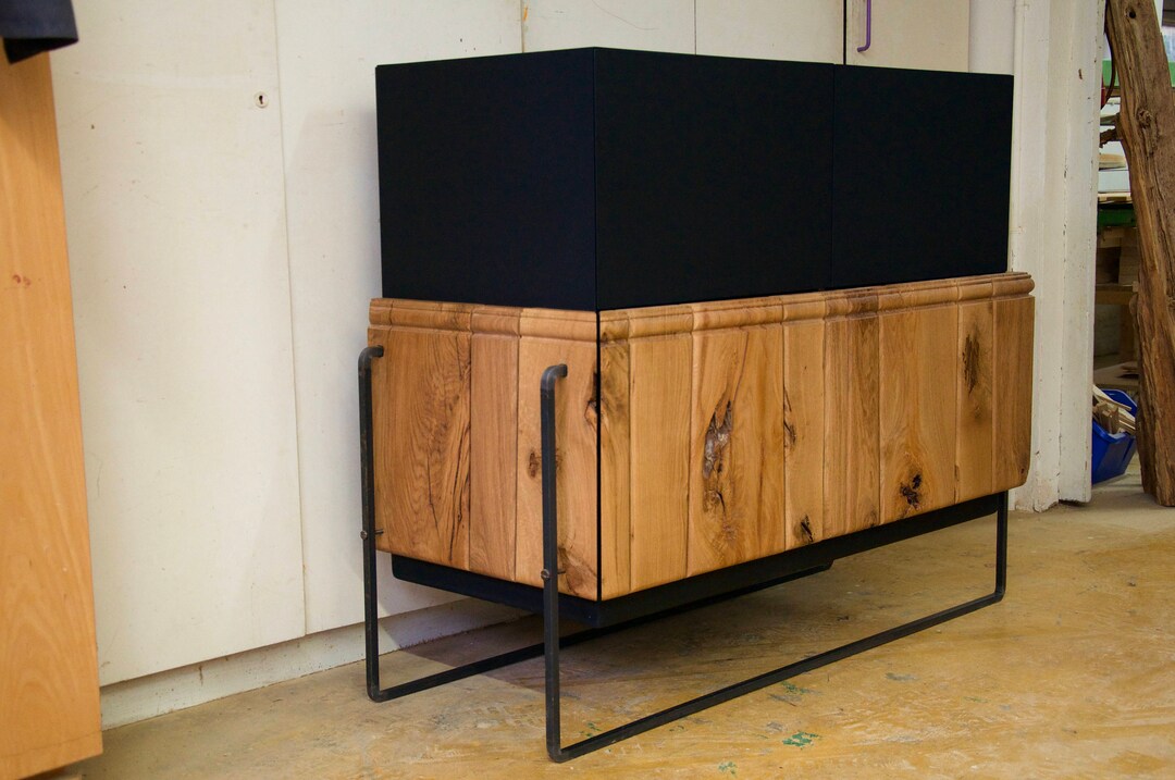 Highboard-steel Skids-oak Wood-soft Lacquer Surface-elegant Inner Life ...