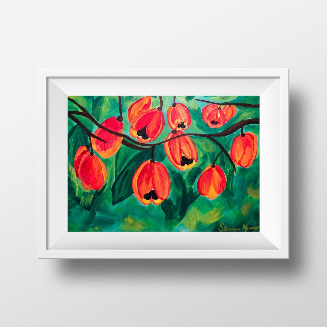 Ackee Art Prints, Jamaican Kitchen Artwork, Exotic Fruits, Caribbean ...