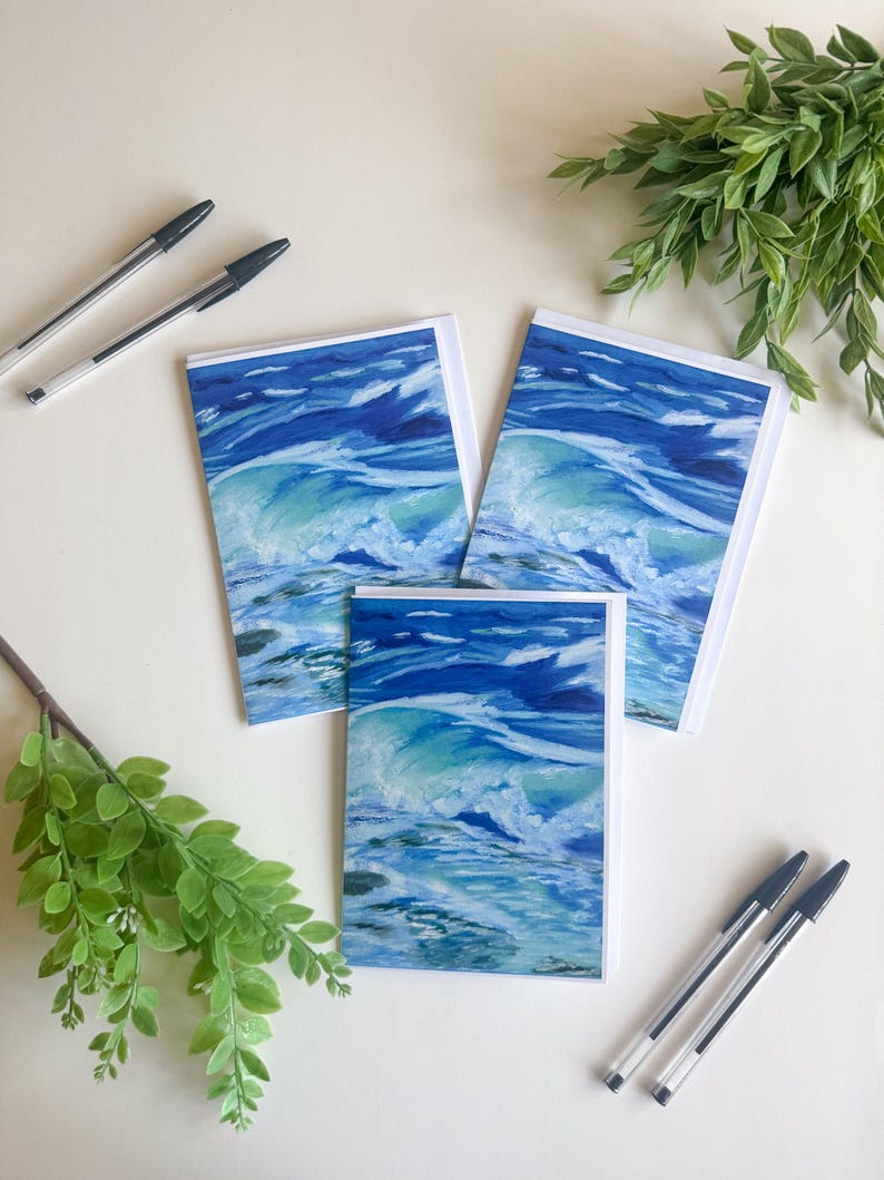 Ocean Waves Greeting Cards, All Occasion Blank Cards, Surfing Gifts - Etsy