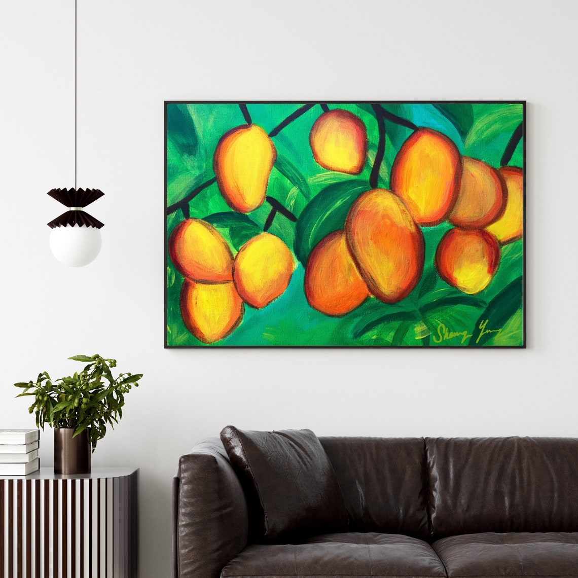 Mango Art Prints, Jamaican Kitchen Artwork, Tropical Fruits, Caribbean ...