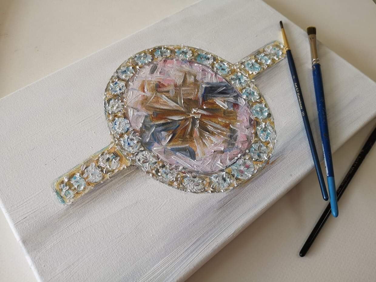 Personalized Painting Engagement Ring Portrait Wedding Ring | Etsy