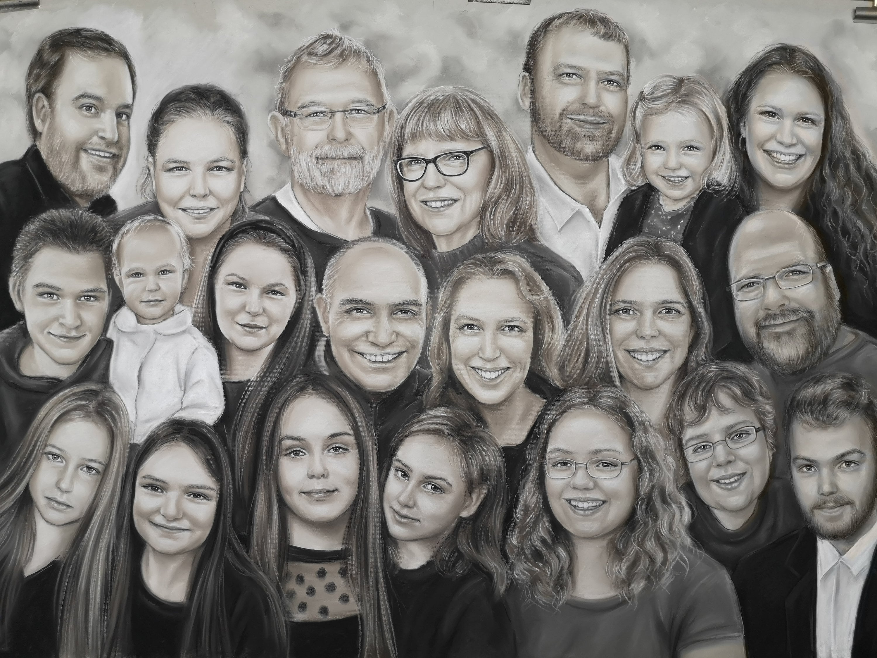 Large Family Portrait Custom Portrait From Photo Portrait - Etsy