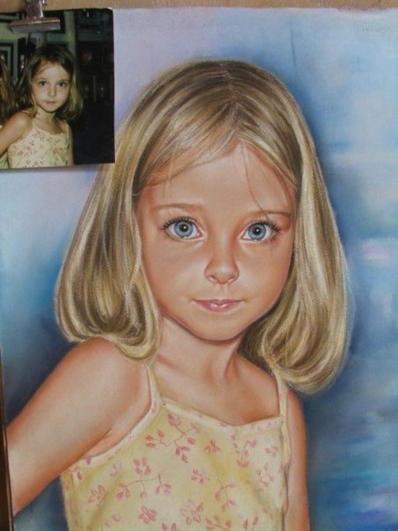 Custom Portrait From Photo Portrait Painting Drawing Original Handmade ...