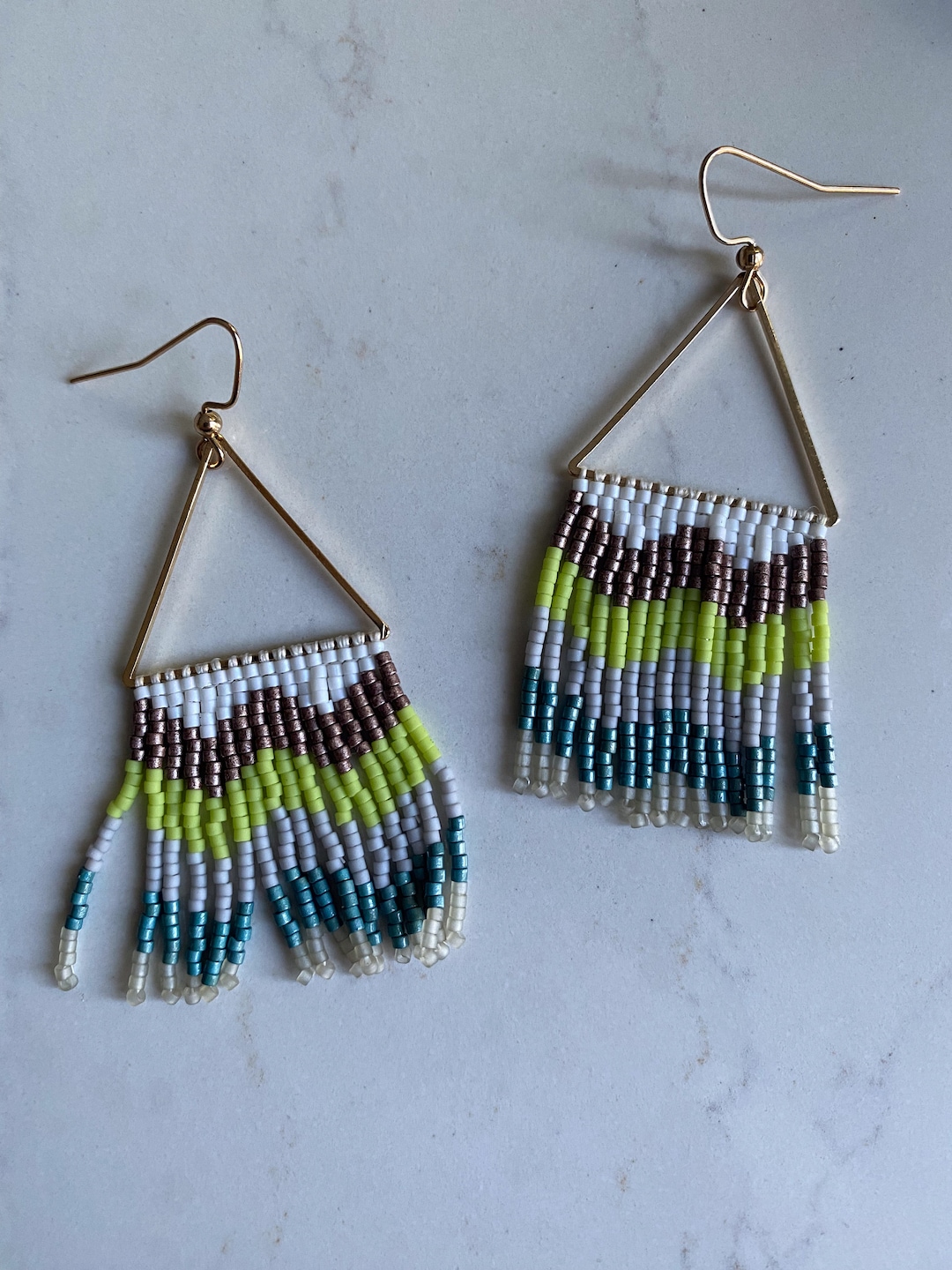 Beaded Chevron Earring Tutorial (PDF + Video) - Etsy