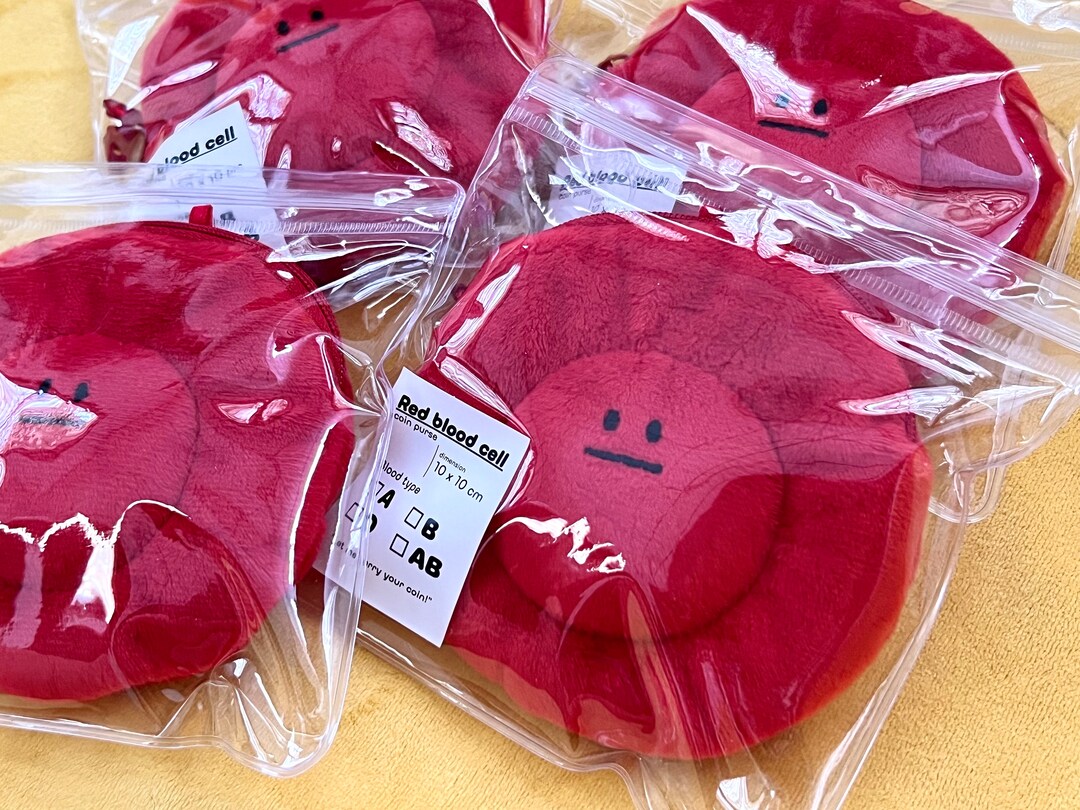 Red Blood Cell Coin Purse With Blood Type Charm - Etsy