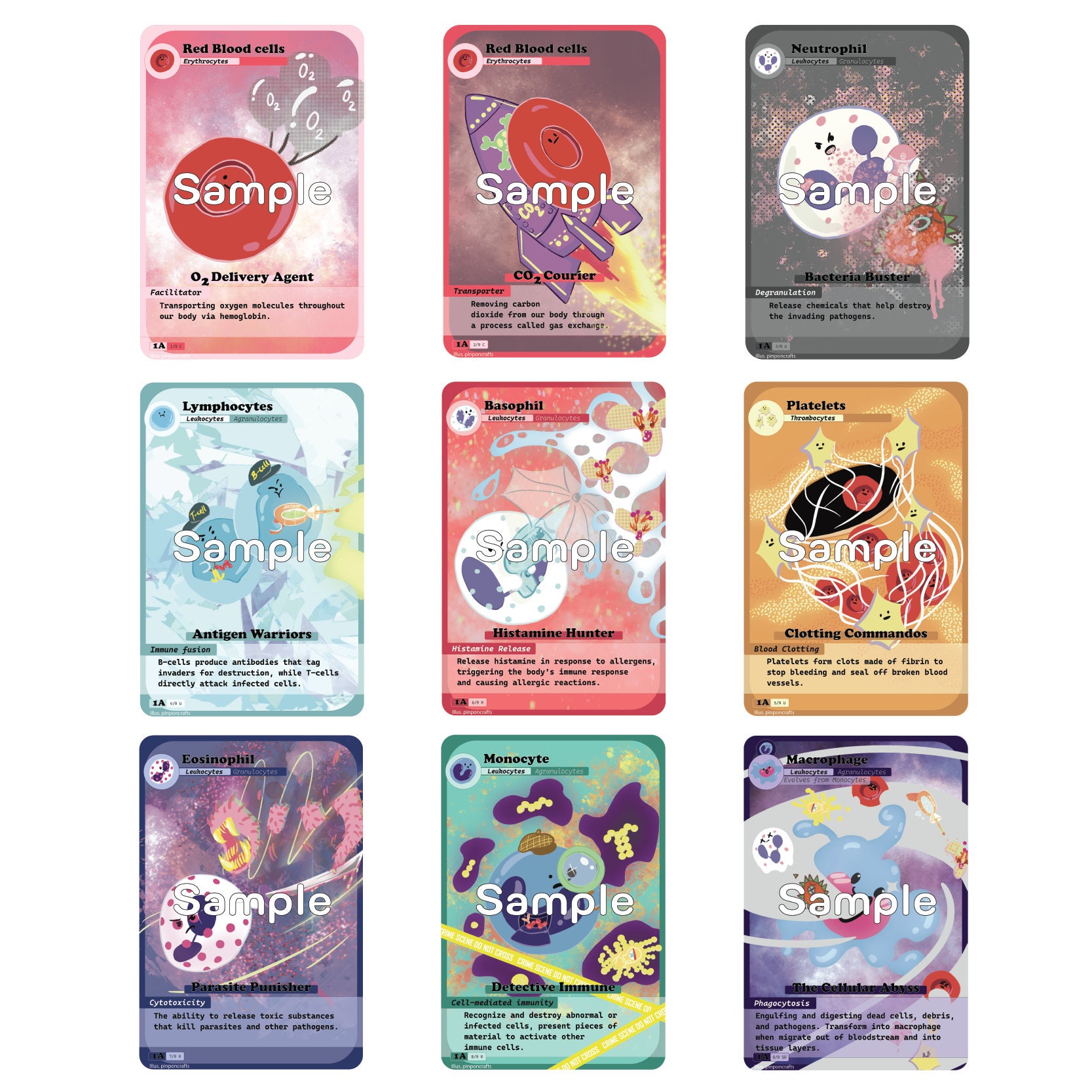 Blood Cells Keychain Collection With Random Card - Etsy