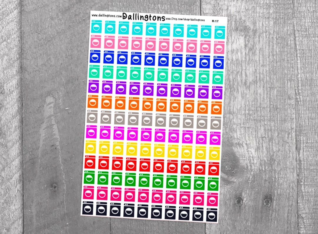 Laundry (B-17) - Stickers for Books and Planners, Sticker Sheets ...