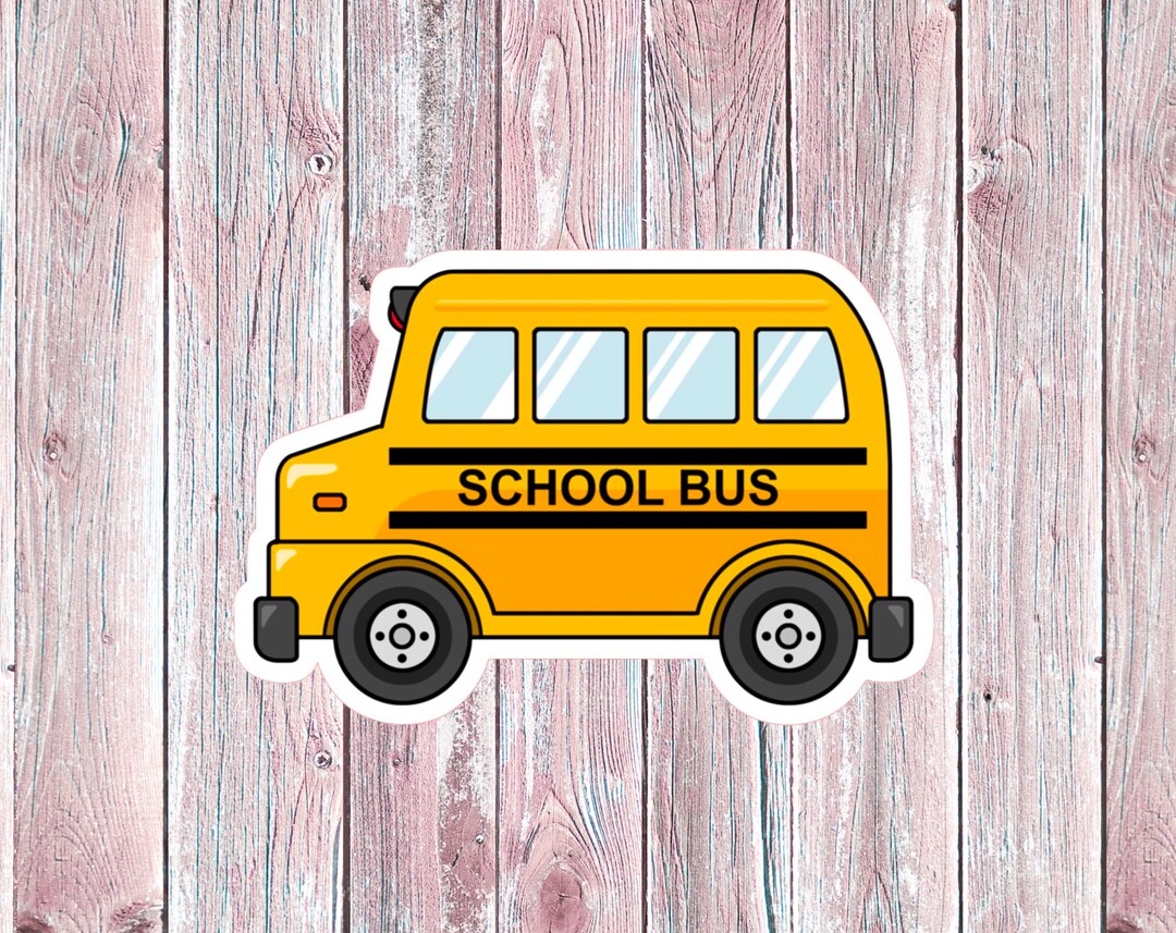 School Bus V-35 Vinyl Stickers, Waterproof Stickers, Waterbottle ...